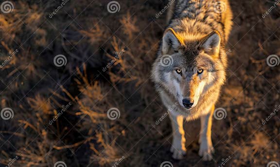 Top View of a Wolf Stalking Prey in the Forest Stock Photo - Image of ...