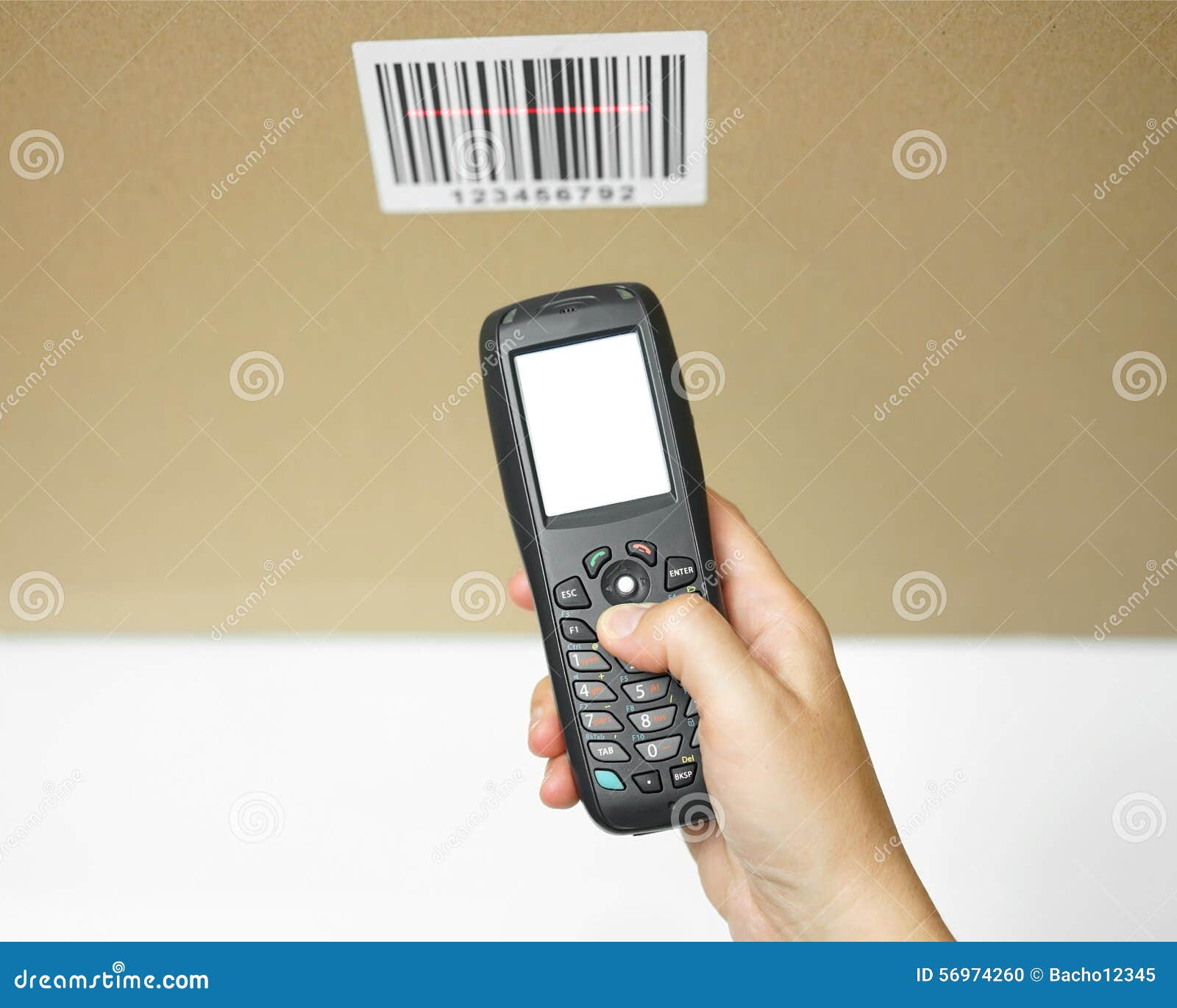 Top View of Woman Hand Holding Bar Code Scanner Stock Photo - Image of ...