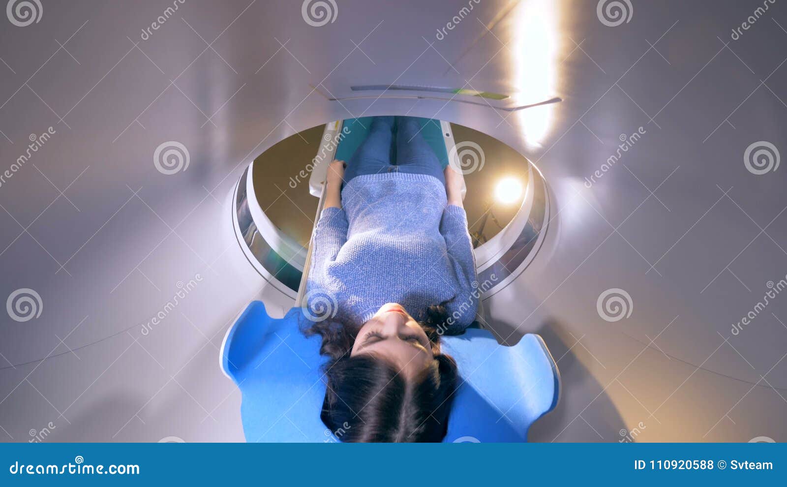 A Top View on a Woman Undergoing a CT Scan. Stock Footage - Video of ...