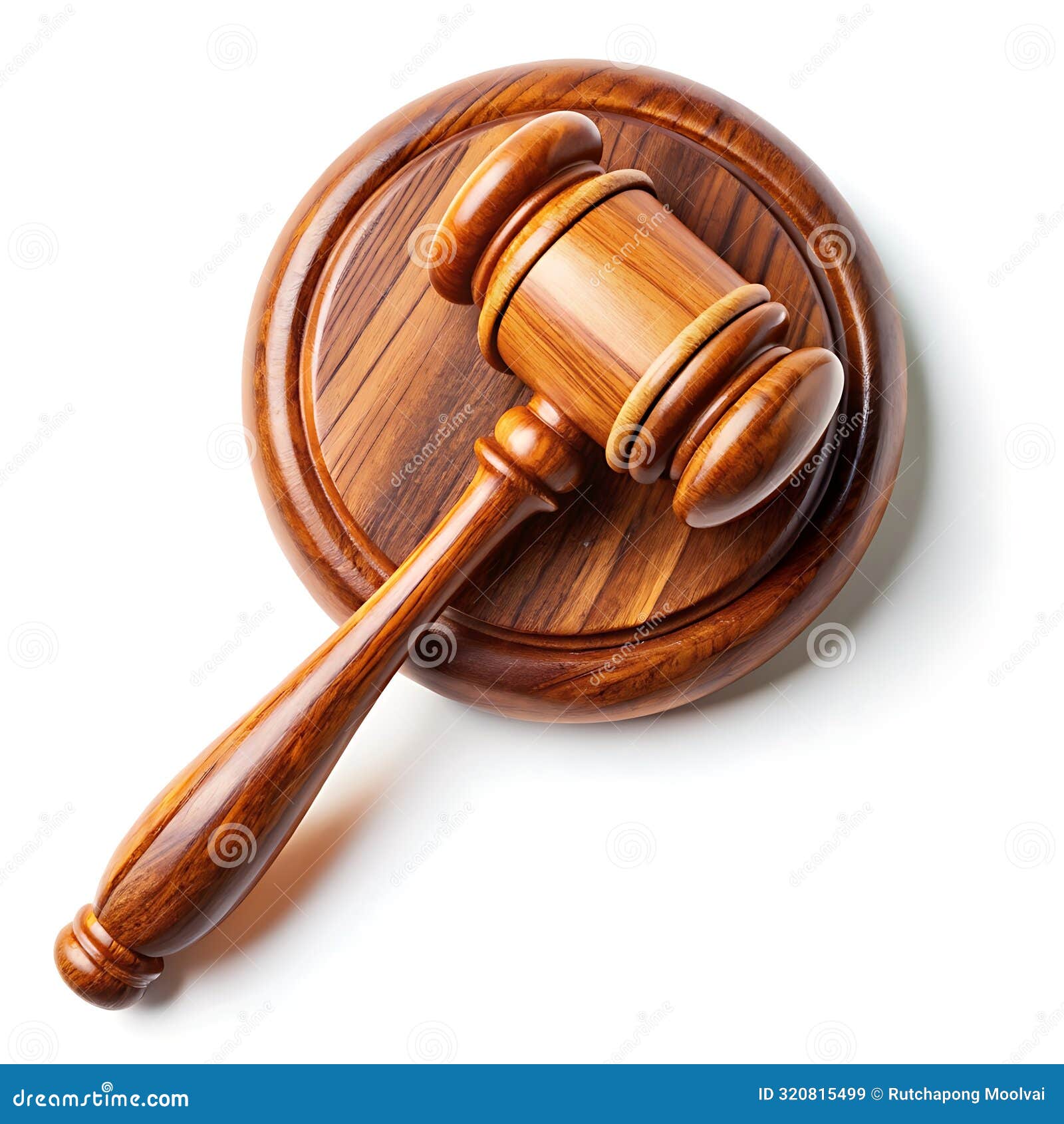 Top View of the Wood Gavel Hammer on White Background Stock ...