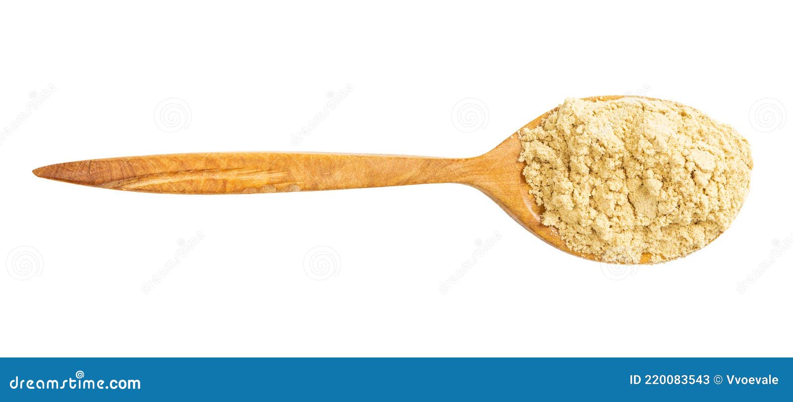 Top View of Wood Spoon with Ginger Powder Isolated Stock Image - Image ...