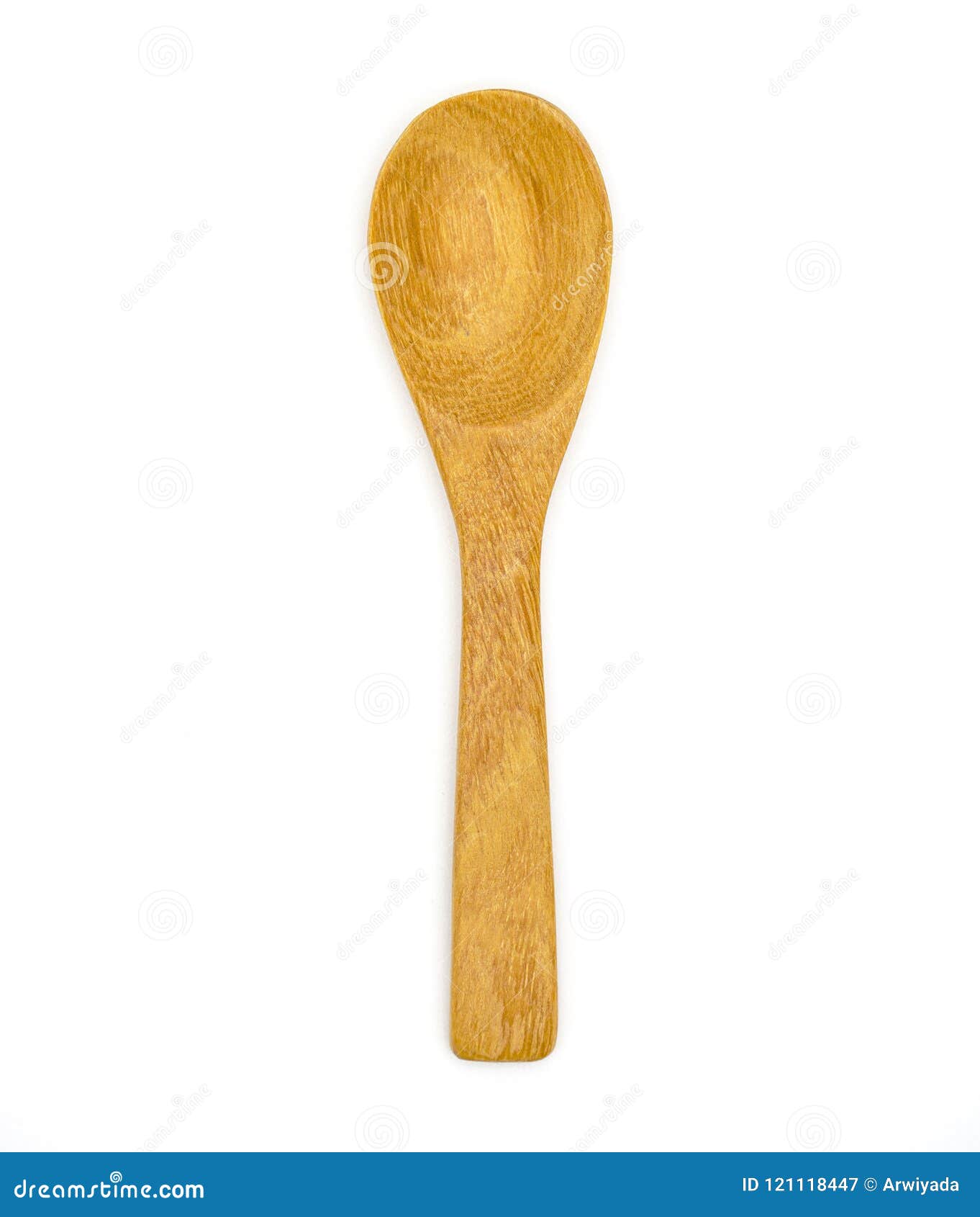 Top View of Wood Spoon Isolated on White Background. Stock Image ...