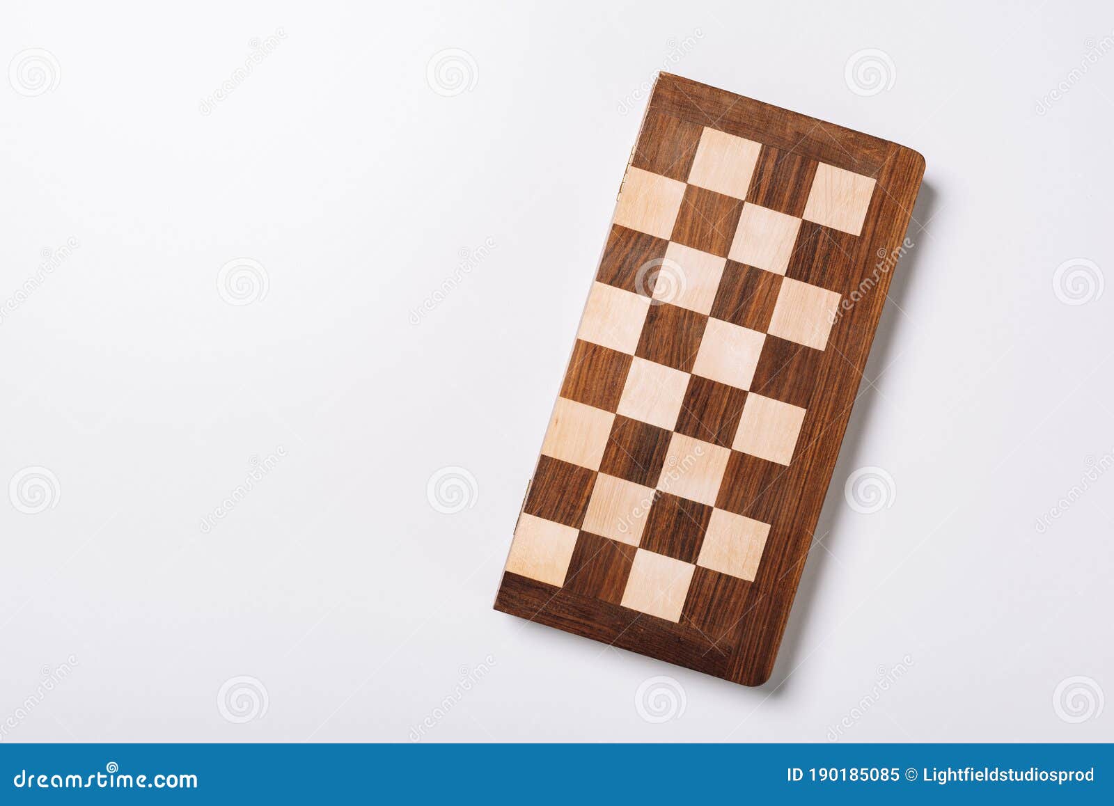 Top View of Wooden Checkerboard on White Background Stock Image - Image ...