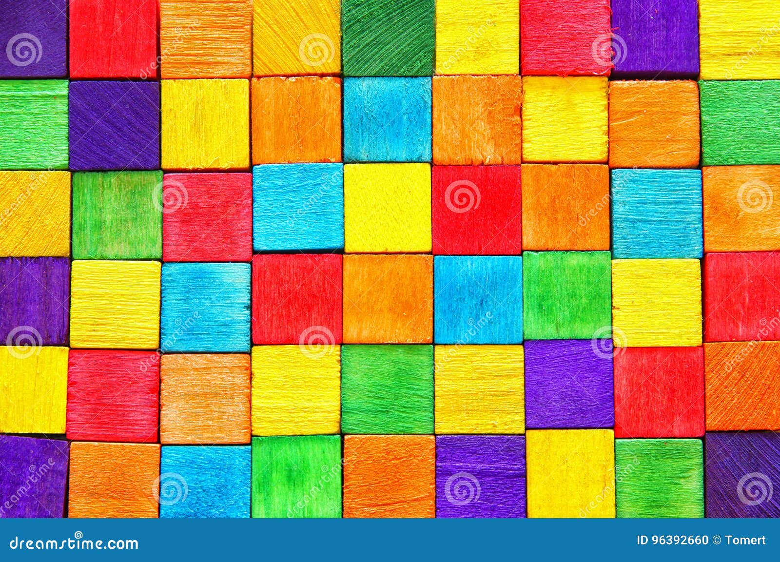 Top View of Wooden Colorful Cubes Stock Photo - Image of backdrop ...