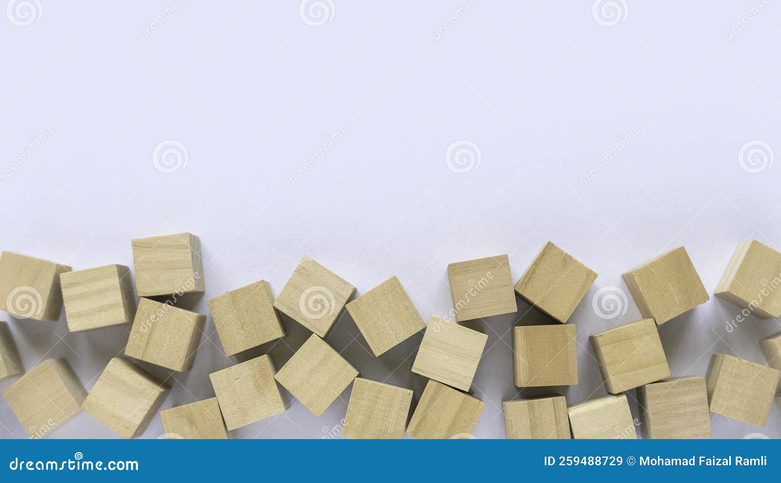 Top View of Wooden Cube on a White Background with Copy Space Stock ...