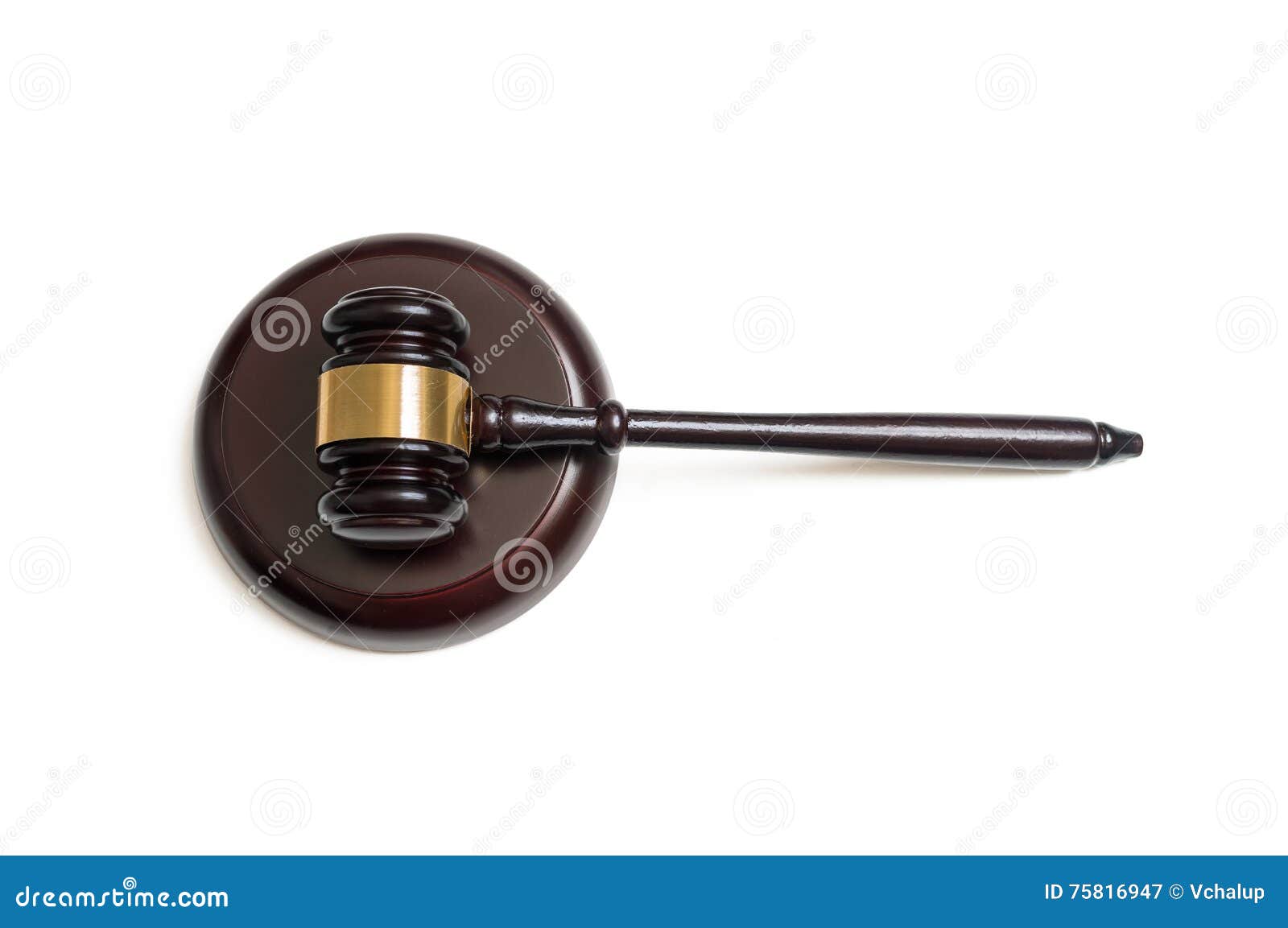 Top View on Wooden Gavel Isolated on White Background Stock Image ...