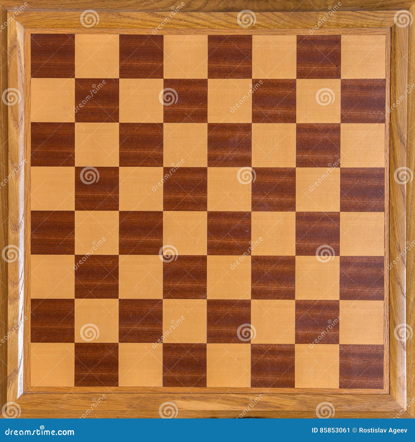Top View of Wooden Oak Chess Board Stock Image - Image of black ...