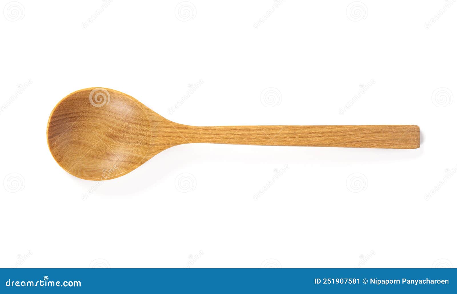Top View of a Wooden Spoon Isolated on a White Background Stock Image ...