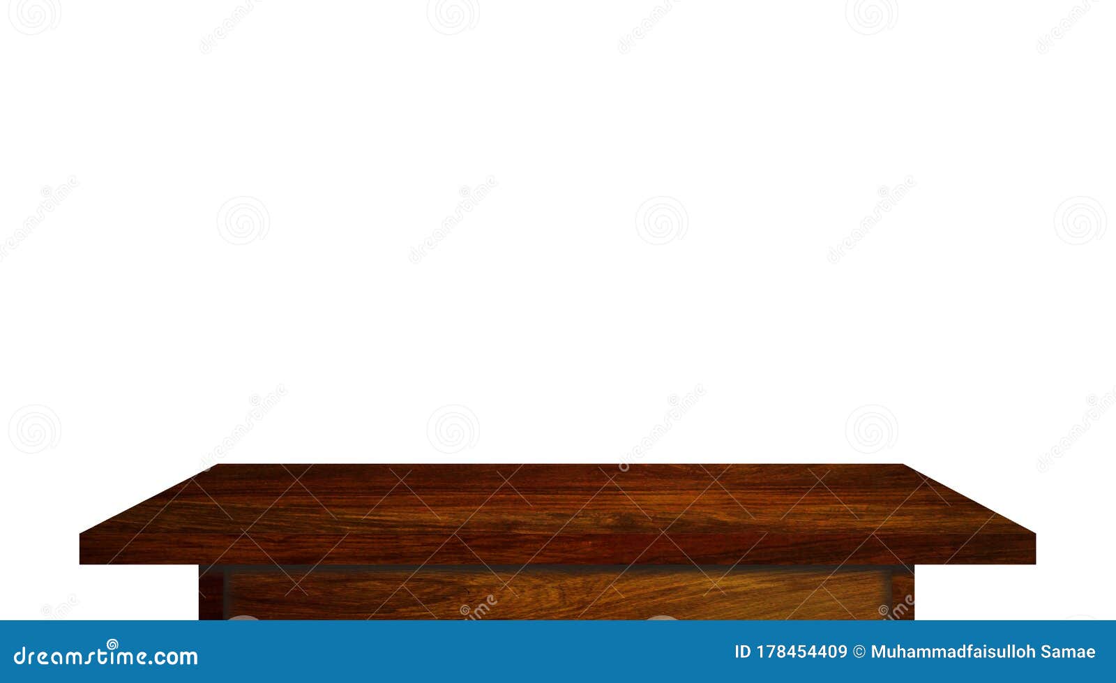 Top View of Wooden Table Isolated on White Background with Clipping ...