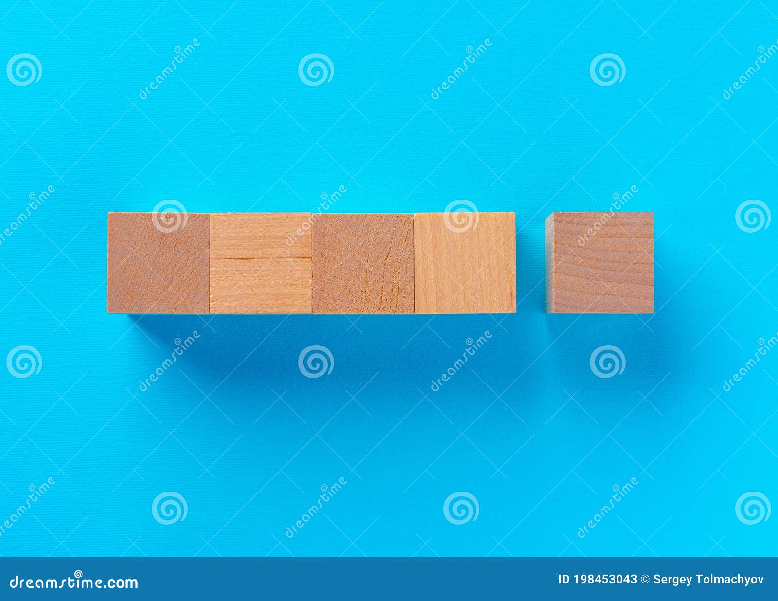 Top View of Wooden Toy Blocks on Blue Stock Image - Image of shape ...