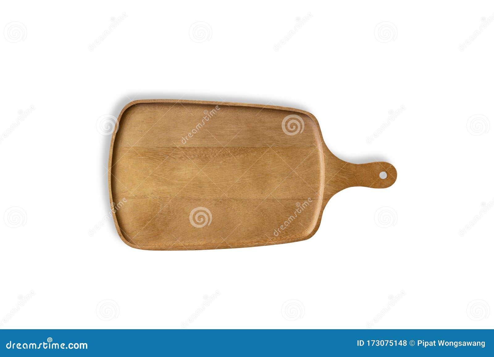 Top View of the Wooden Tray Isolated on White Background with Clipping ...