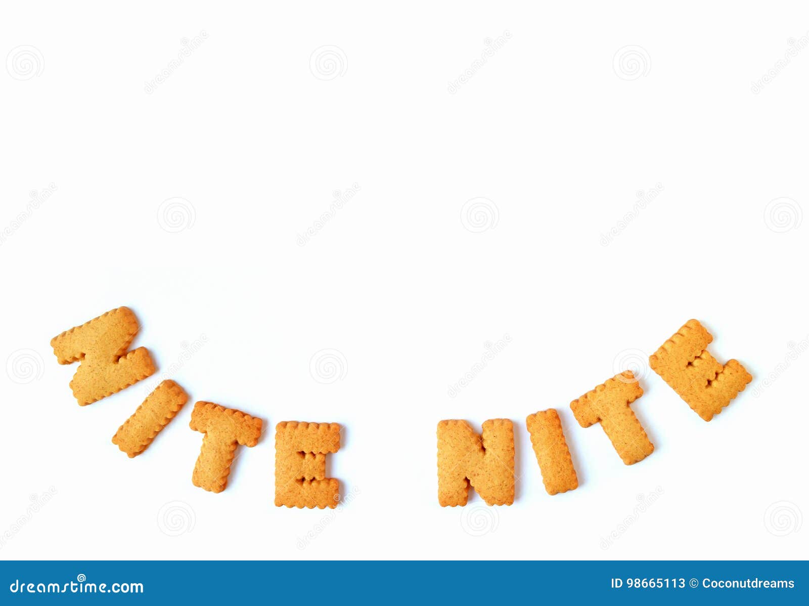 Top View of the Word NITE NITE, Made with Alphabet Shaped Biscuits on ...