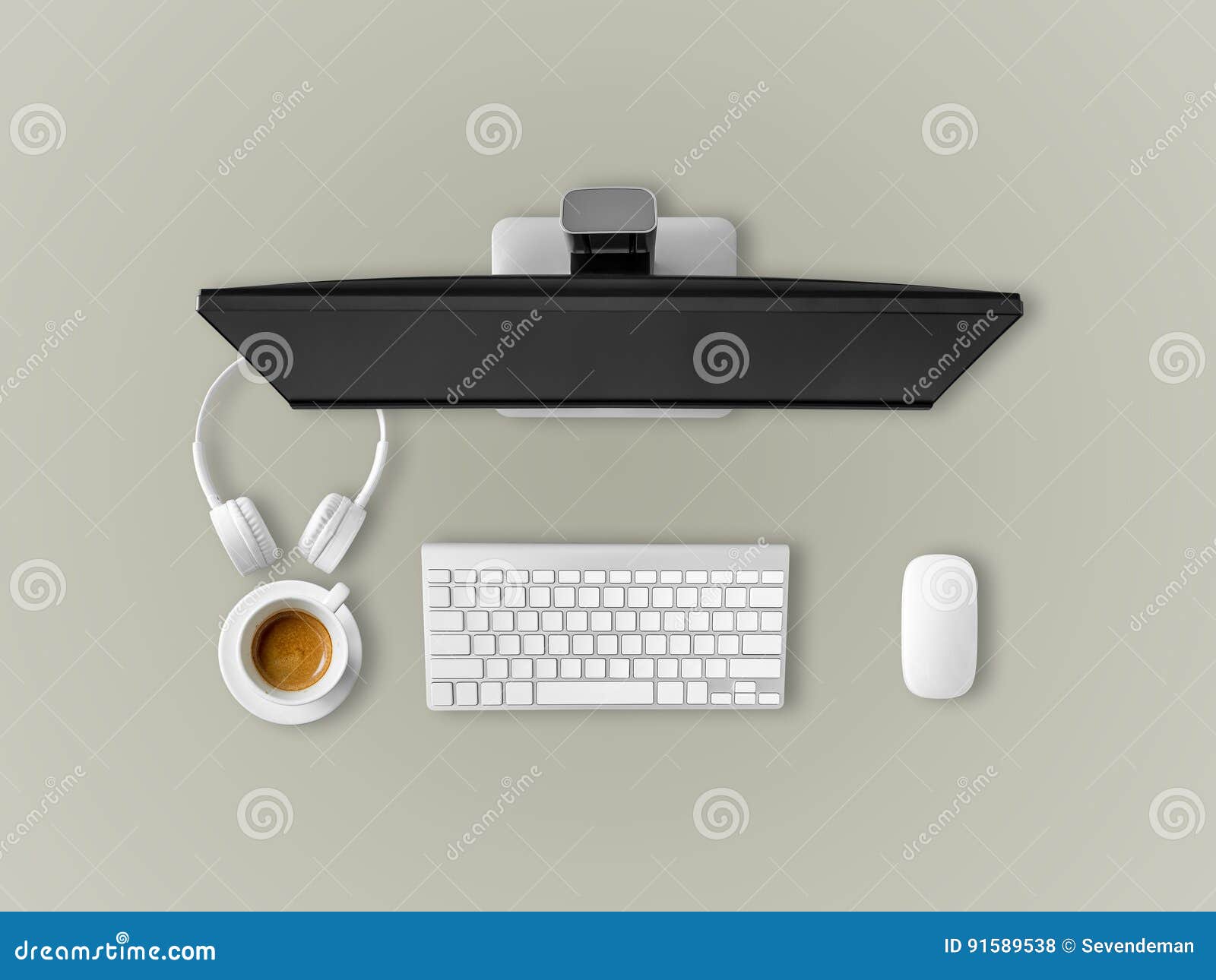 Top View of Work Desk with Computer Equipments. Stock Photo - Image of ...