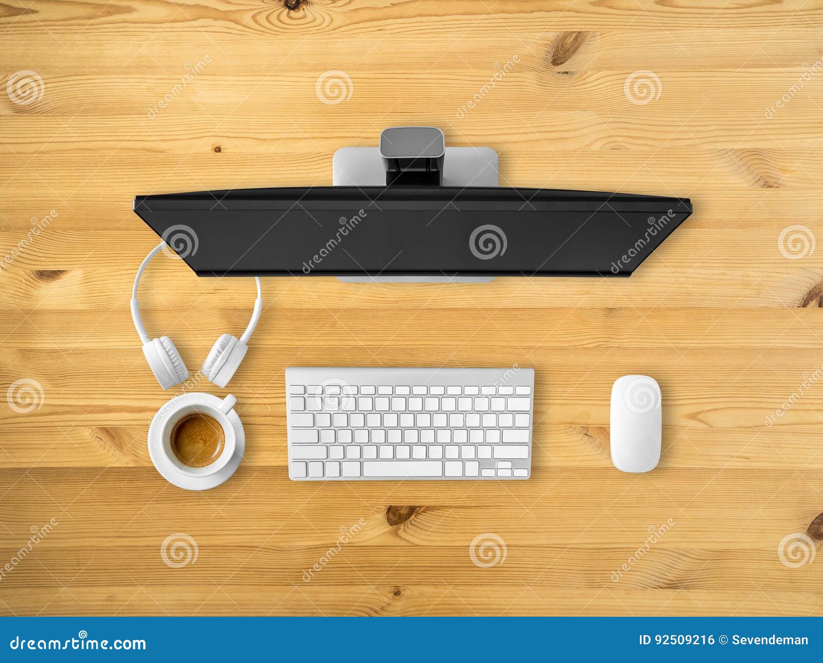Top View of Work Desk with Computer Equipments. Stock Photo - Image of ...