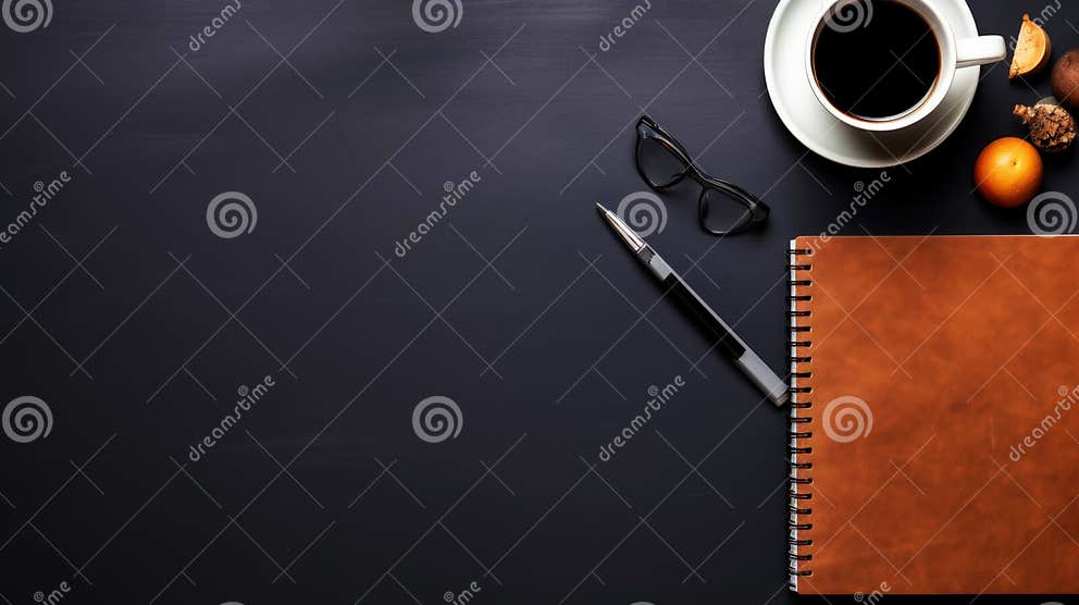 Top View of Work Desk with Notepad, Office Supplies, and Creative ...