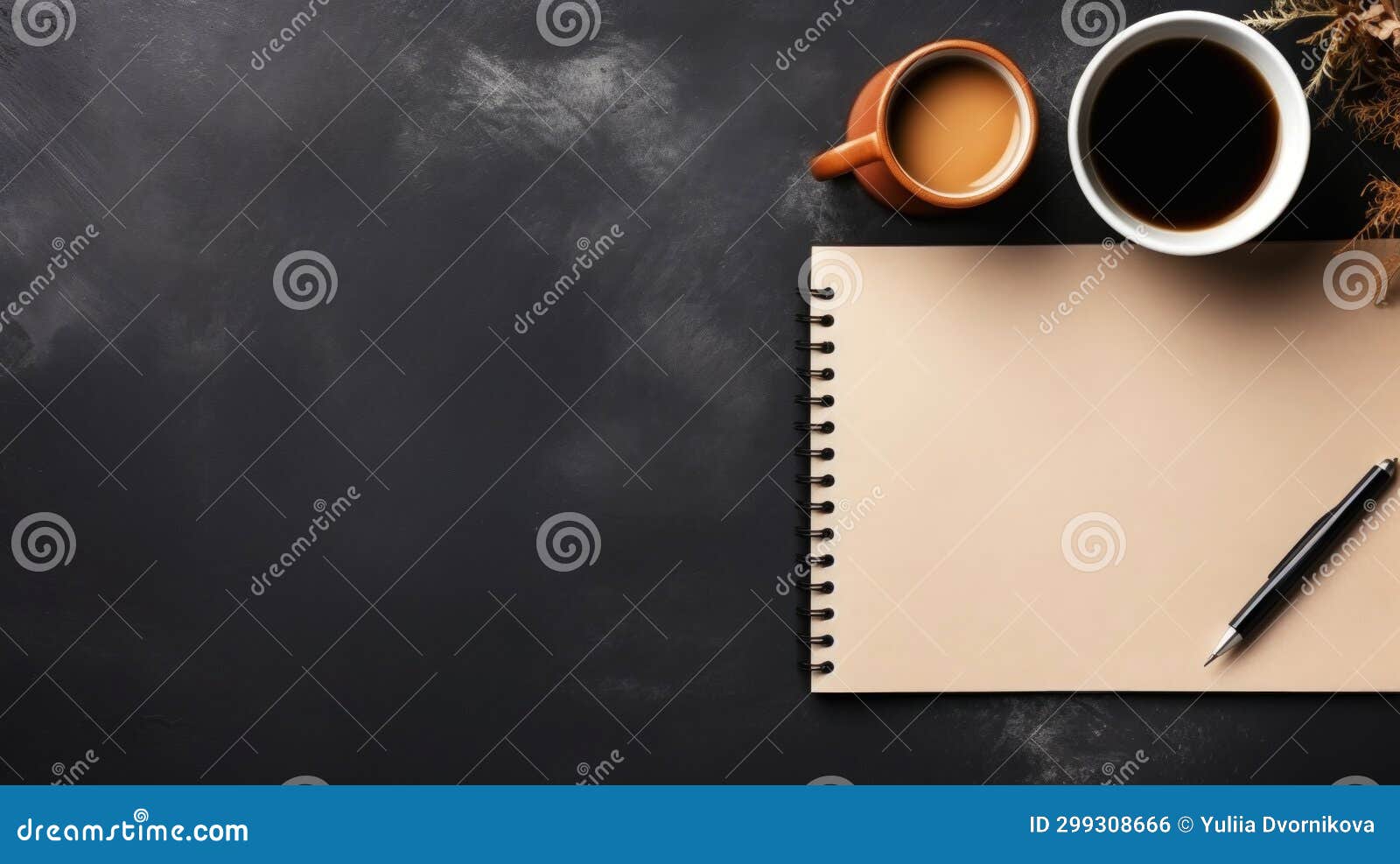 Top View of Work Desk with Notepad, Office Supplies, and Creative ...