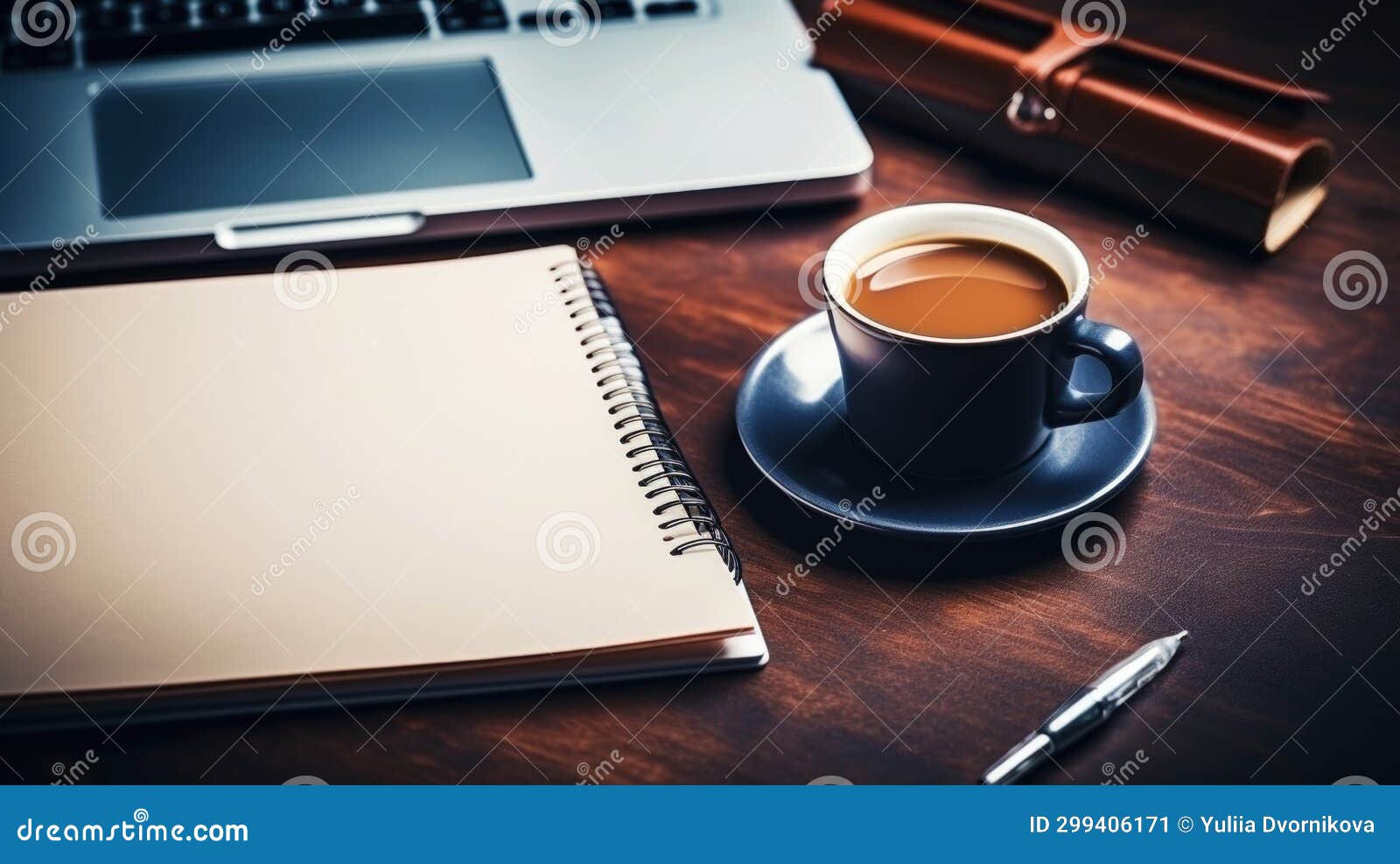 Top View of Work Desk with Notepad, Office Supplies, and Creative ...