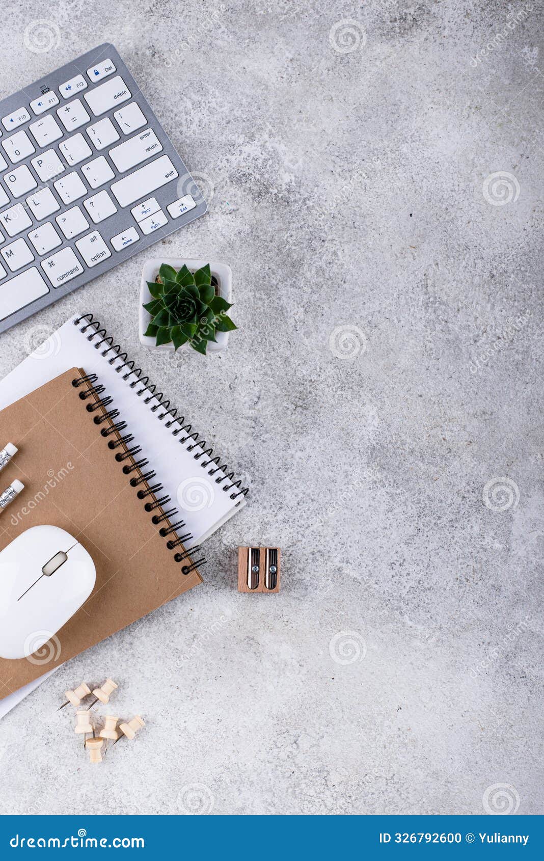 Top View Work Desk Office Workspace Stock Photo - Image of keyboard ...
