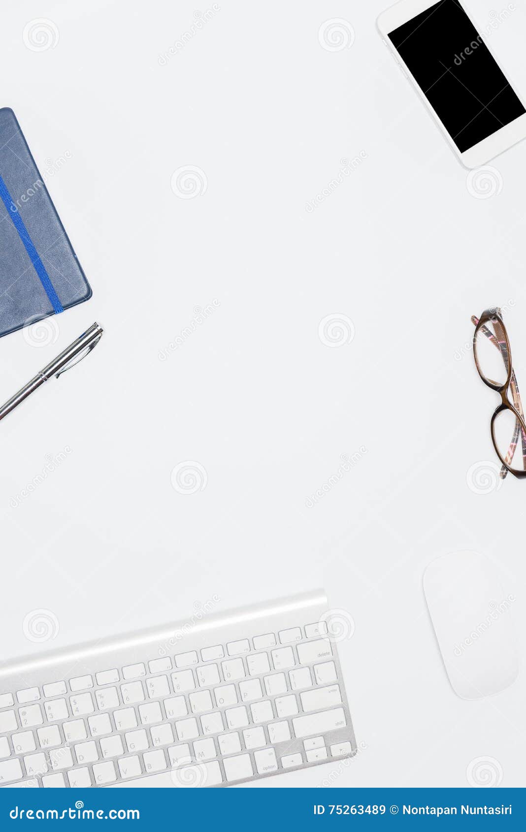 Top View of Work Space with Copyspace Stock Image - Image of finance ...