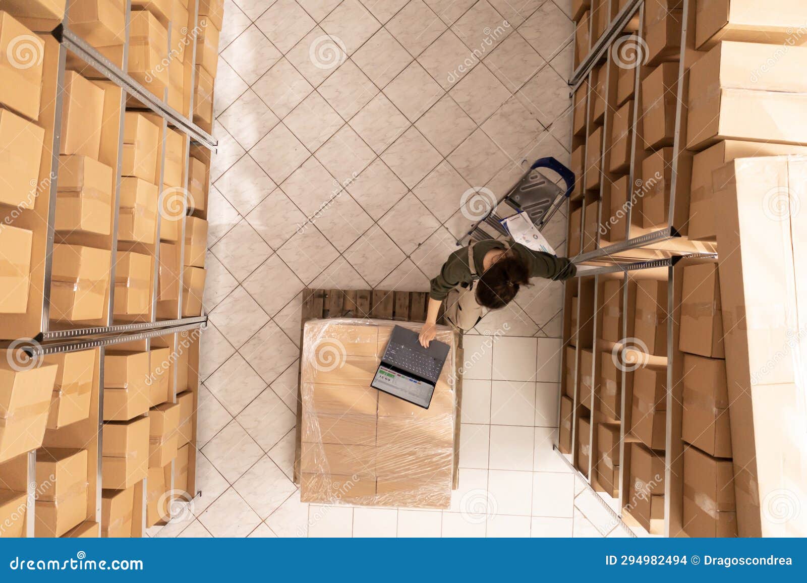 Top View of Worker Analyzing Products Quality Control Report Stock ...