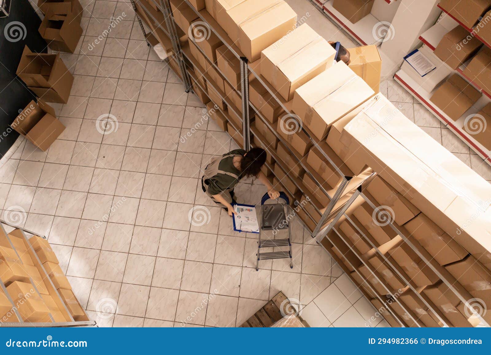 Top View of Worker Preparing Customers Orders Stock Photo - Image of ...