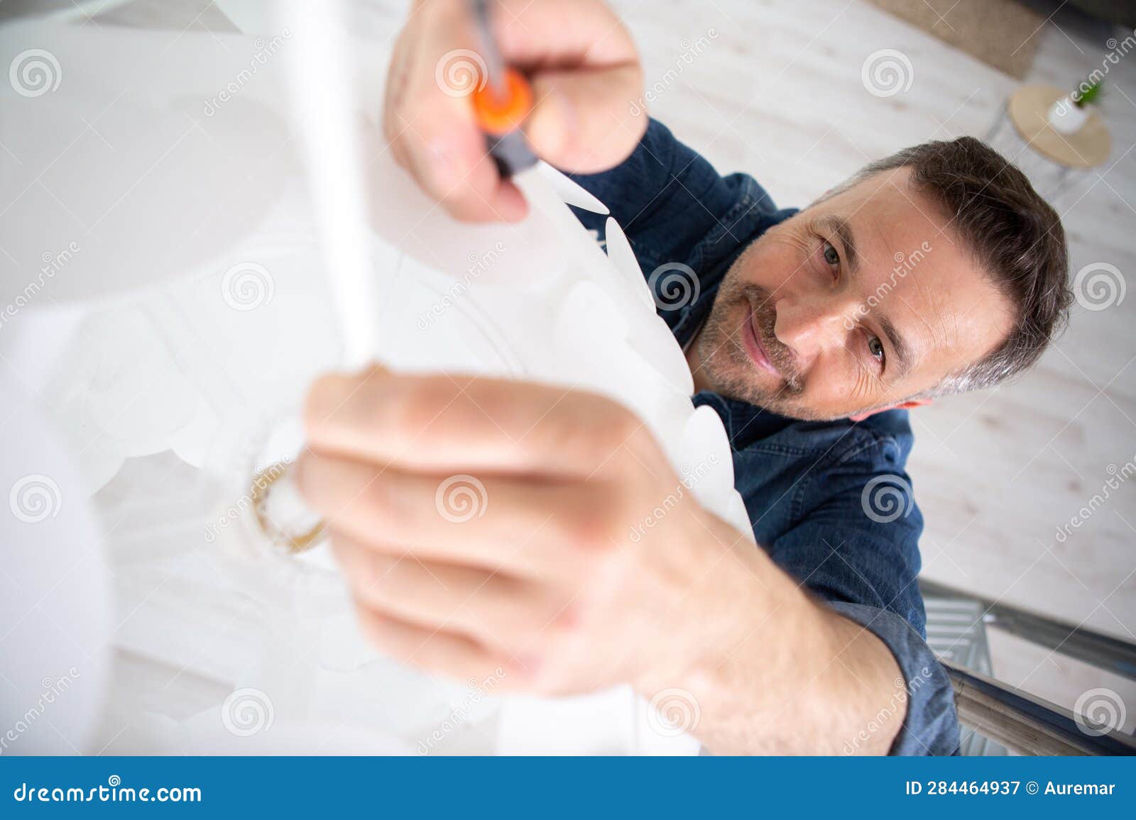 Top View Worker Using Screwdriver Stock Image - Image of craft, factory ...