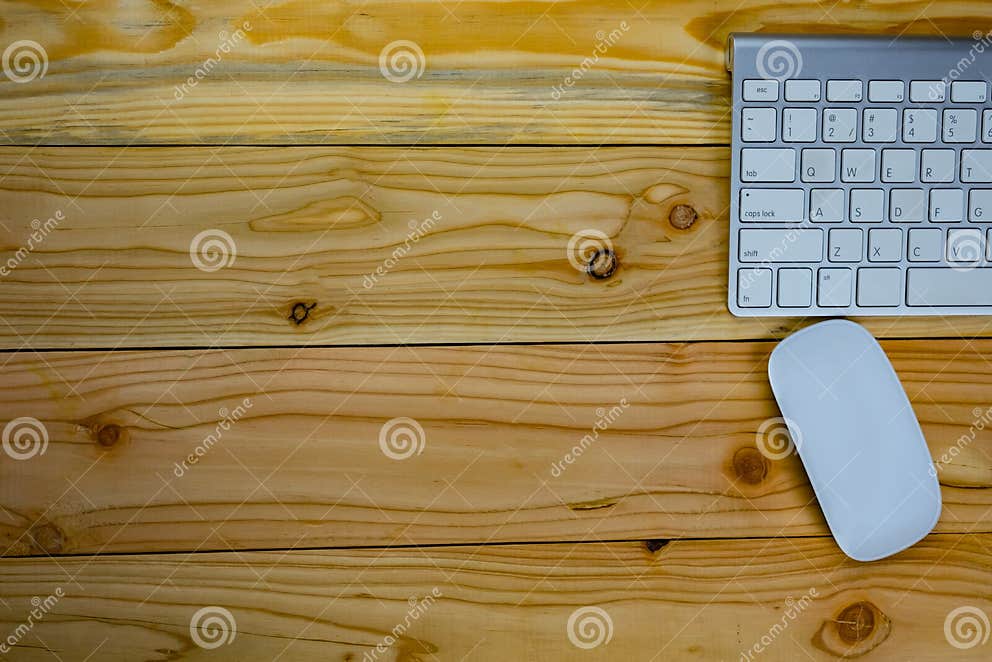 Top View of Working Desk Table with Keyboard, Mouse Stock Photo - Image ...