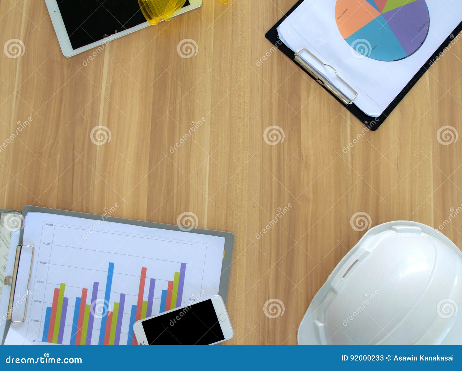 Top View Working Document Engineering Stock Image - Image of frame ...