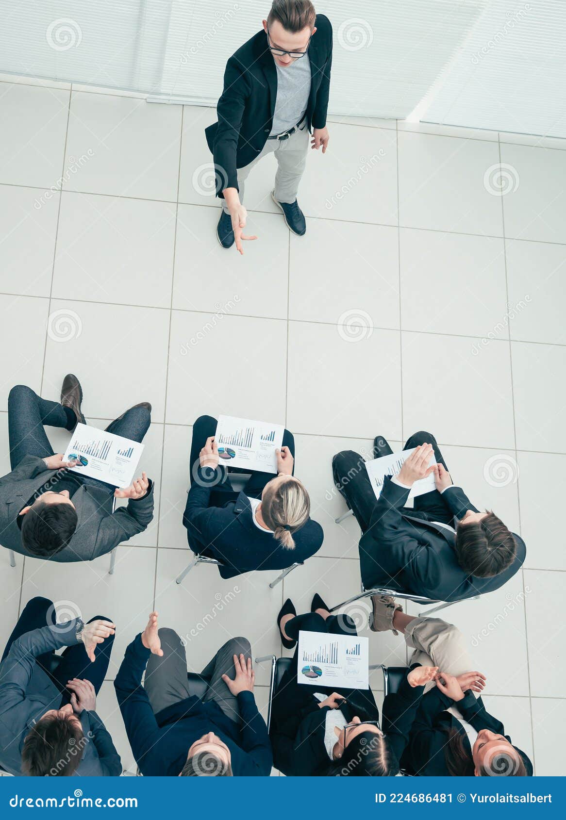 Working Group Applauding at a Business Meeting. Stock Image - Image of ...