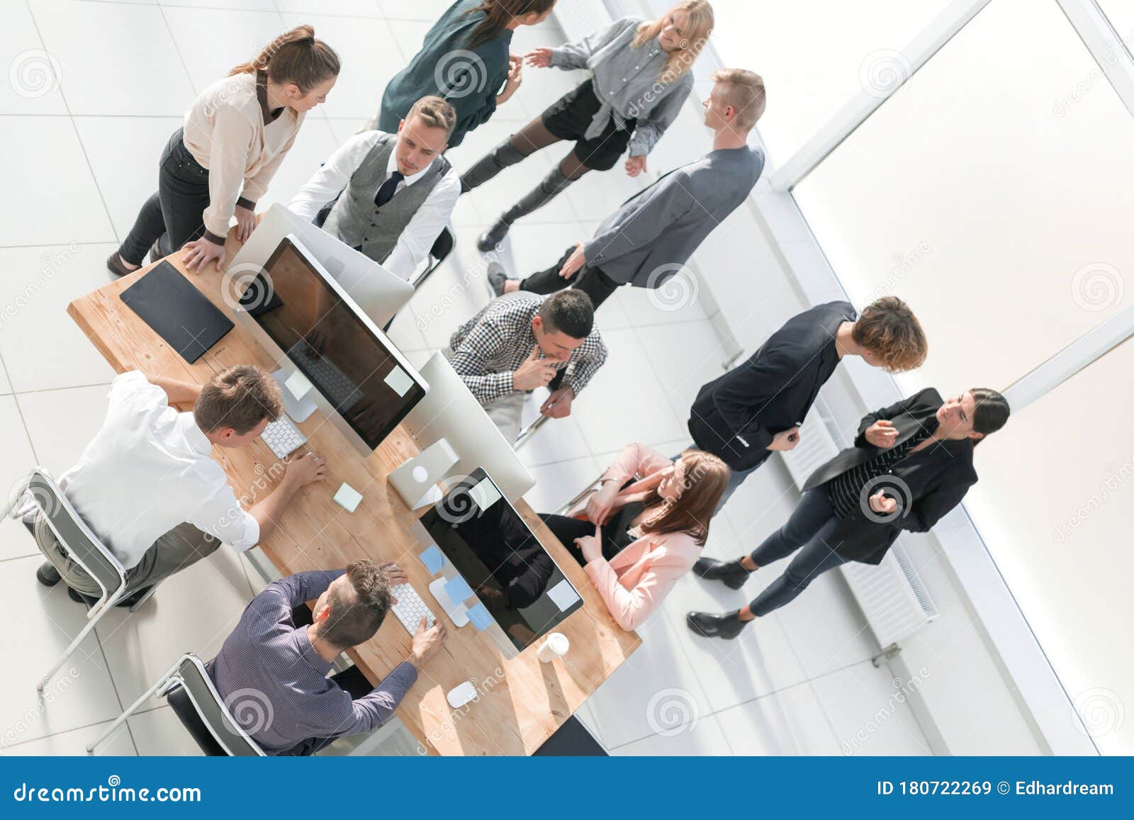 Top View. Working Group is Working on a New Project Stock Image - Image ...