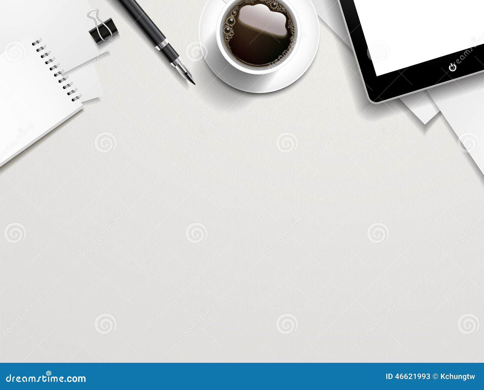 Top View of Working Place Elements Stock Vector - Illustration of ...