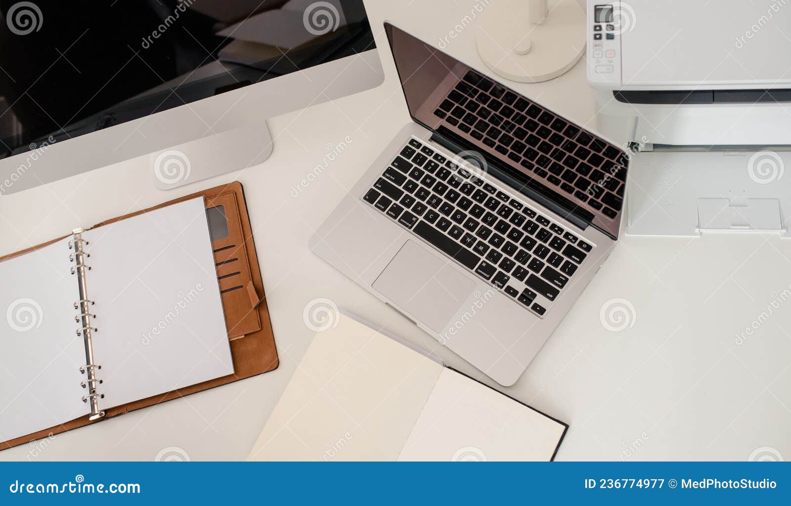 Top View of a Working Table Stock Image - Image of technology ...