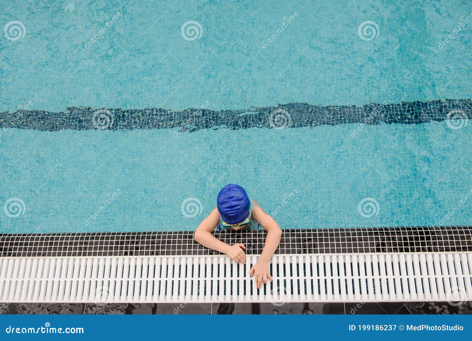 A 7-year Boy Swimming Backstroke in a Swimming Pool Stock Image - Image ...
