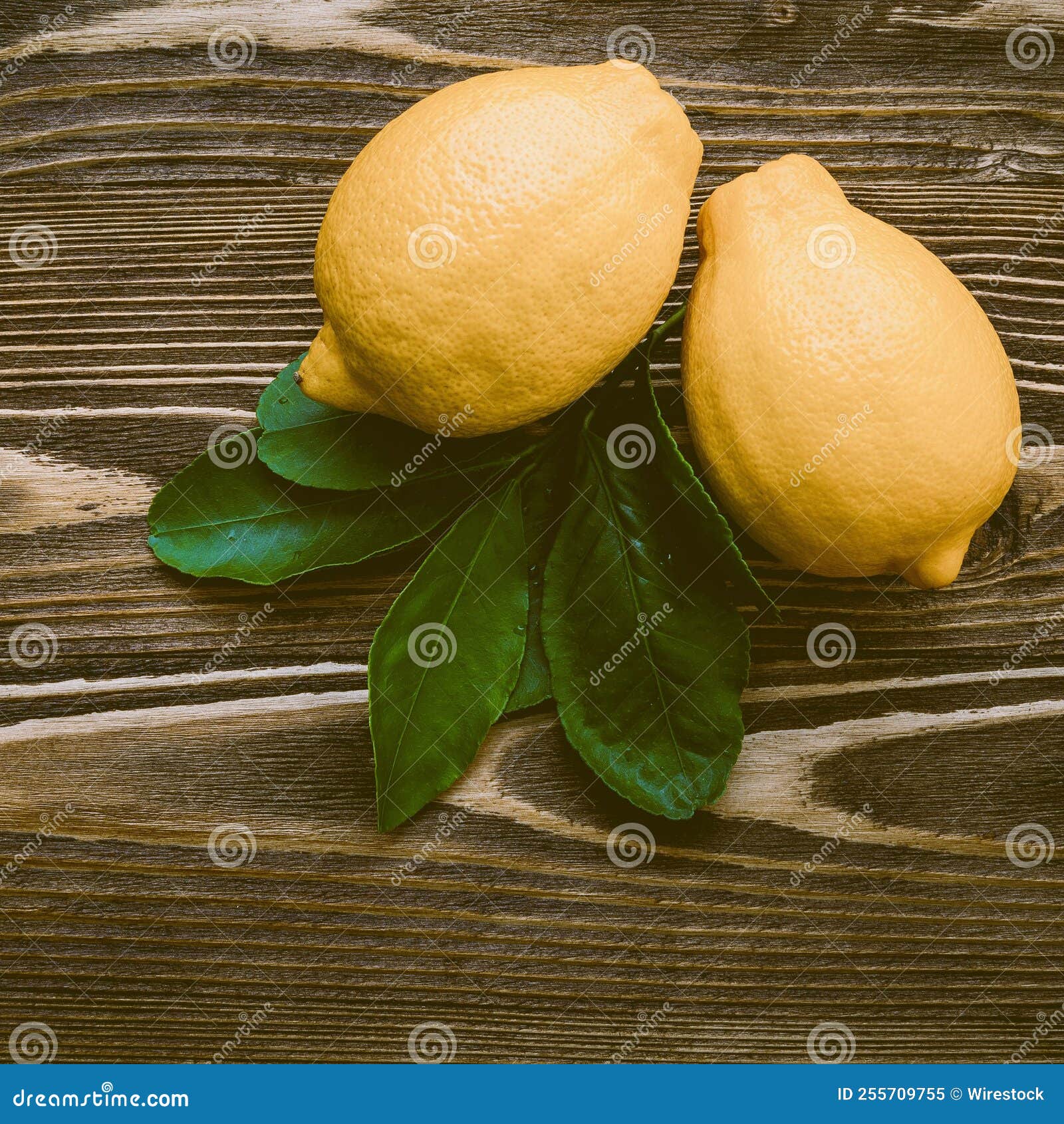Top View of Yellow Lemons on a Wooden Table Stock Image - Image of ...