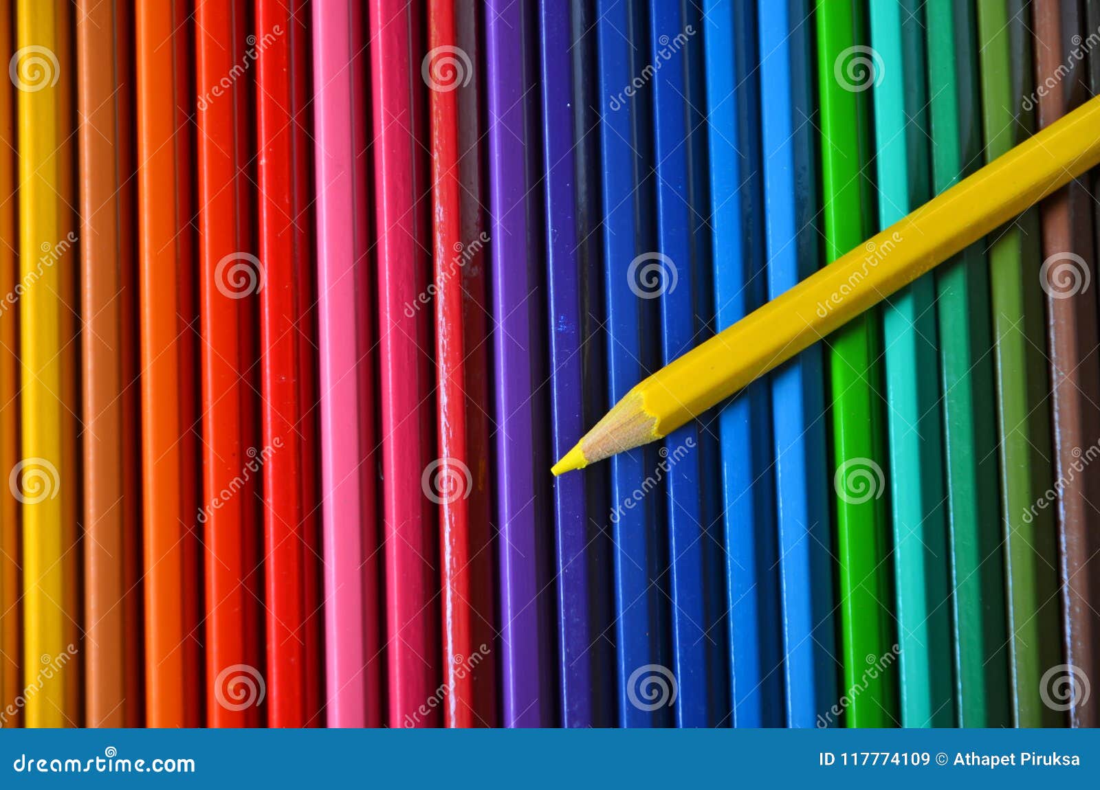Yellow Pencil on Colored Palette Texture Stock Image - Image of floor ...