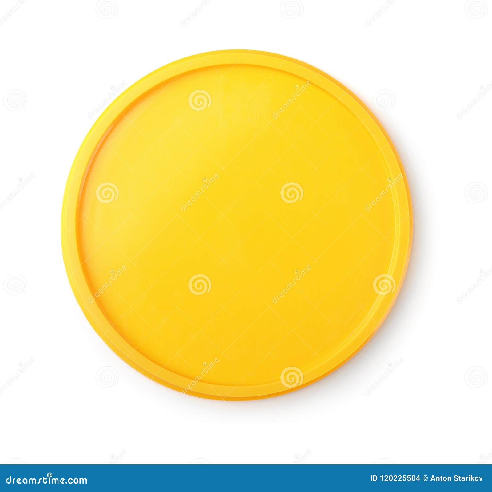 Top View of Yellow Plastic Lid Stock Photo - Image of background ...