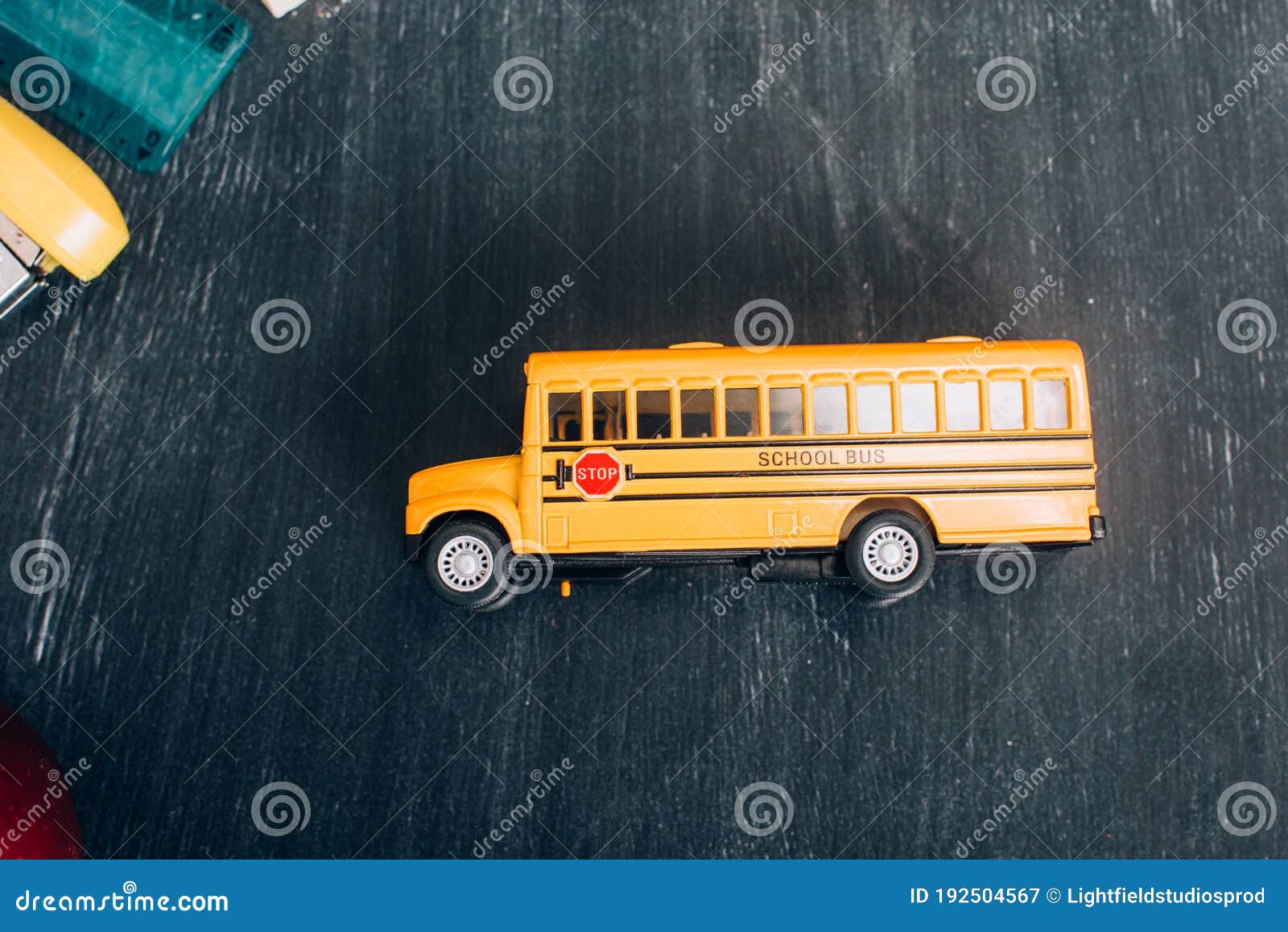 Top View of Yellow School Bus Stock Image - Image of knowledge, school ...