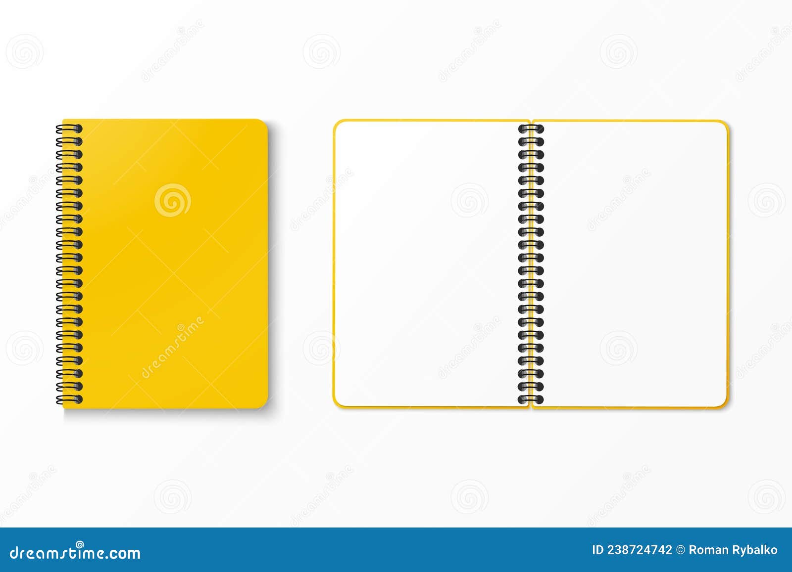 Top View of Yellow Spiral Notebook with Space for Your Image or Text ...