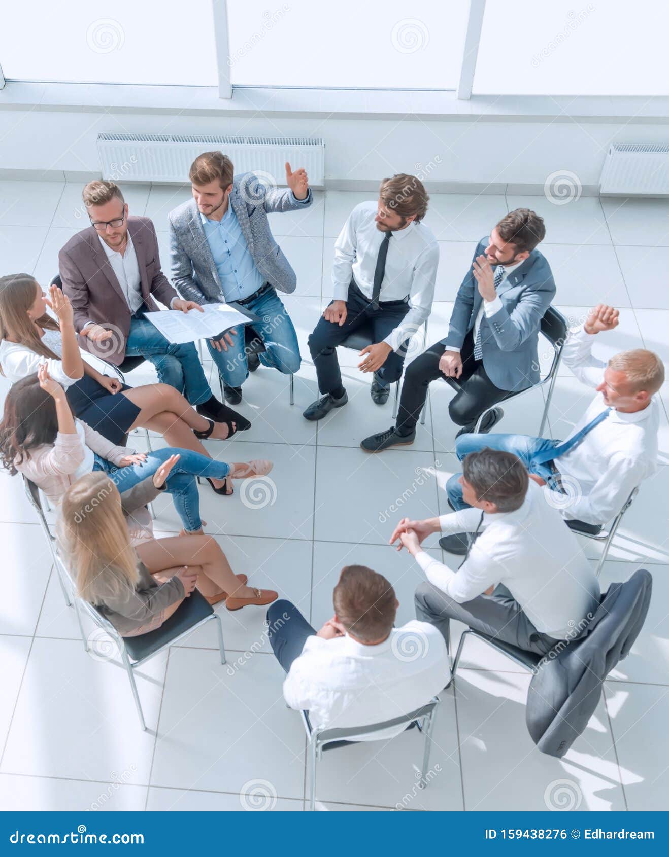Young Employees Ask Questions during Business Training Stock Photo ...