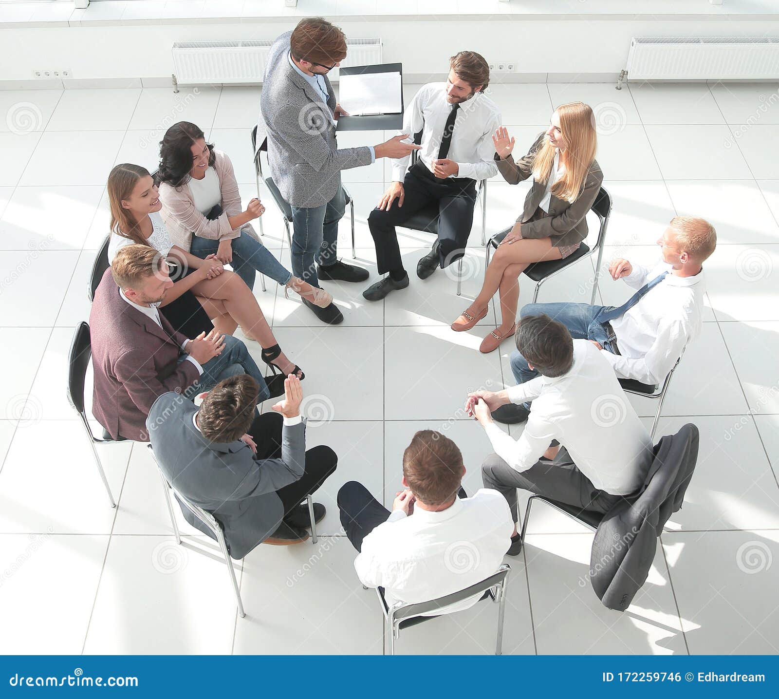 Young Employees Ask Questions during Business Training Stock Photo ...