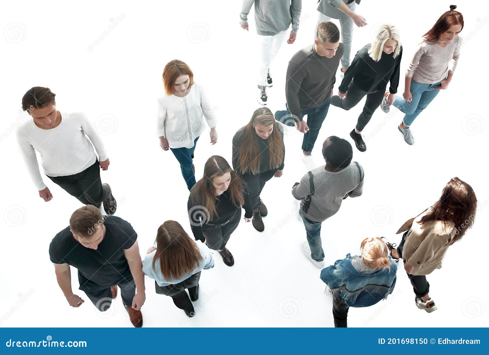 Top View . Young People Moving in Opposite Directions Stock Photo ... Top View . Young People Moving in Opposite Directions Stock Photo ...