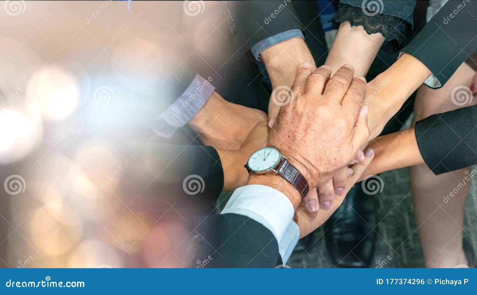Top View of Young People Showing Their Hands on Top of Each Other ...