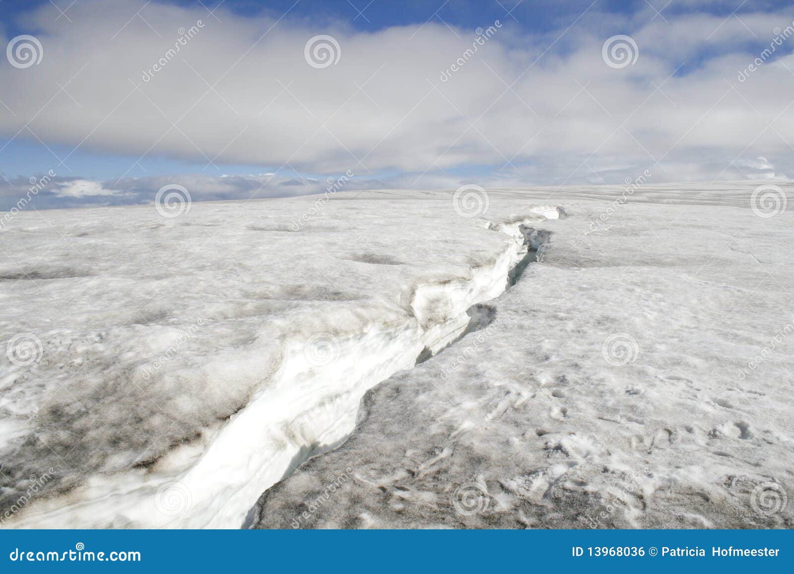 On Top of a Volcanic Glacier with Crack Stock Photo - Image of global ...