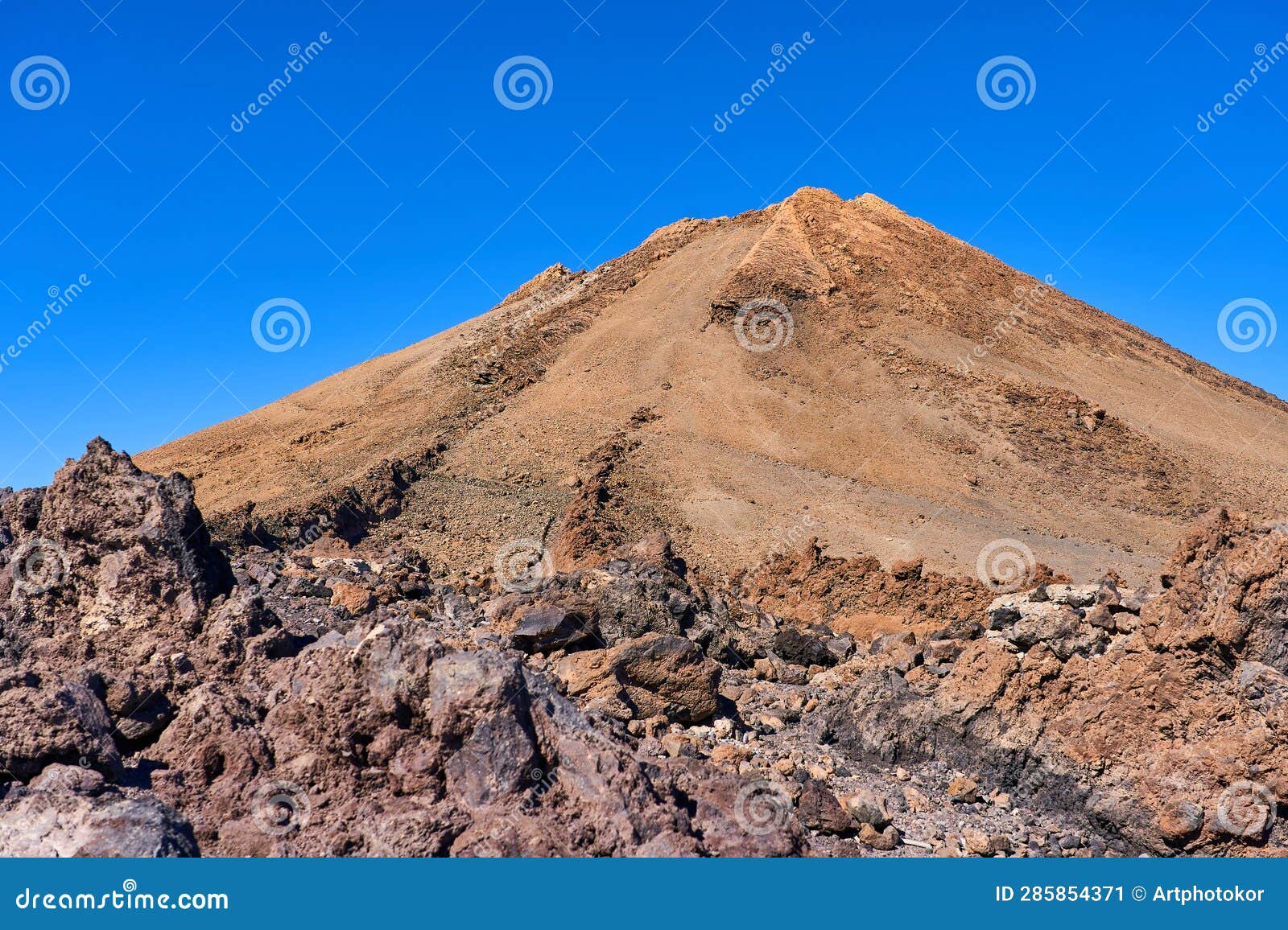 The Top of the Volcano in Close-up. the Sleeping Volcano during Its ...
