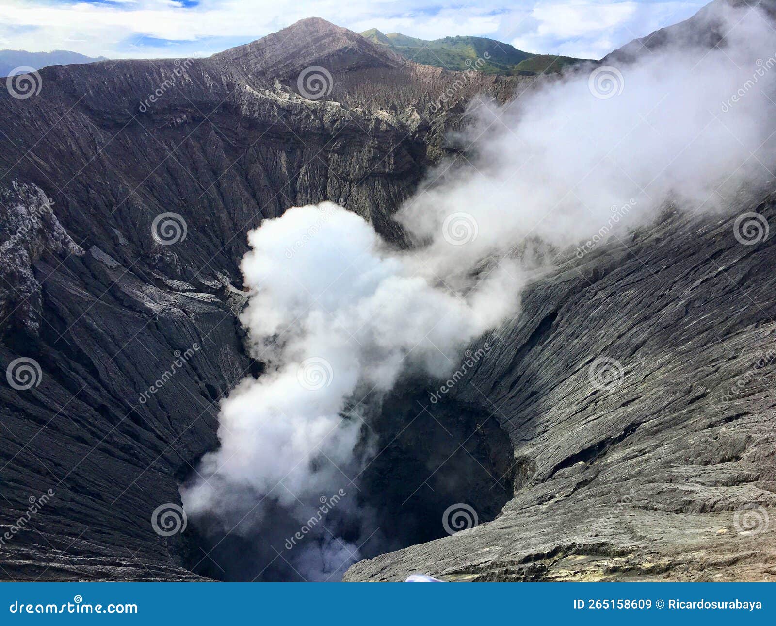 On Top of a Volcano Shooting White Smoke Stock Image - Image of holiday ...