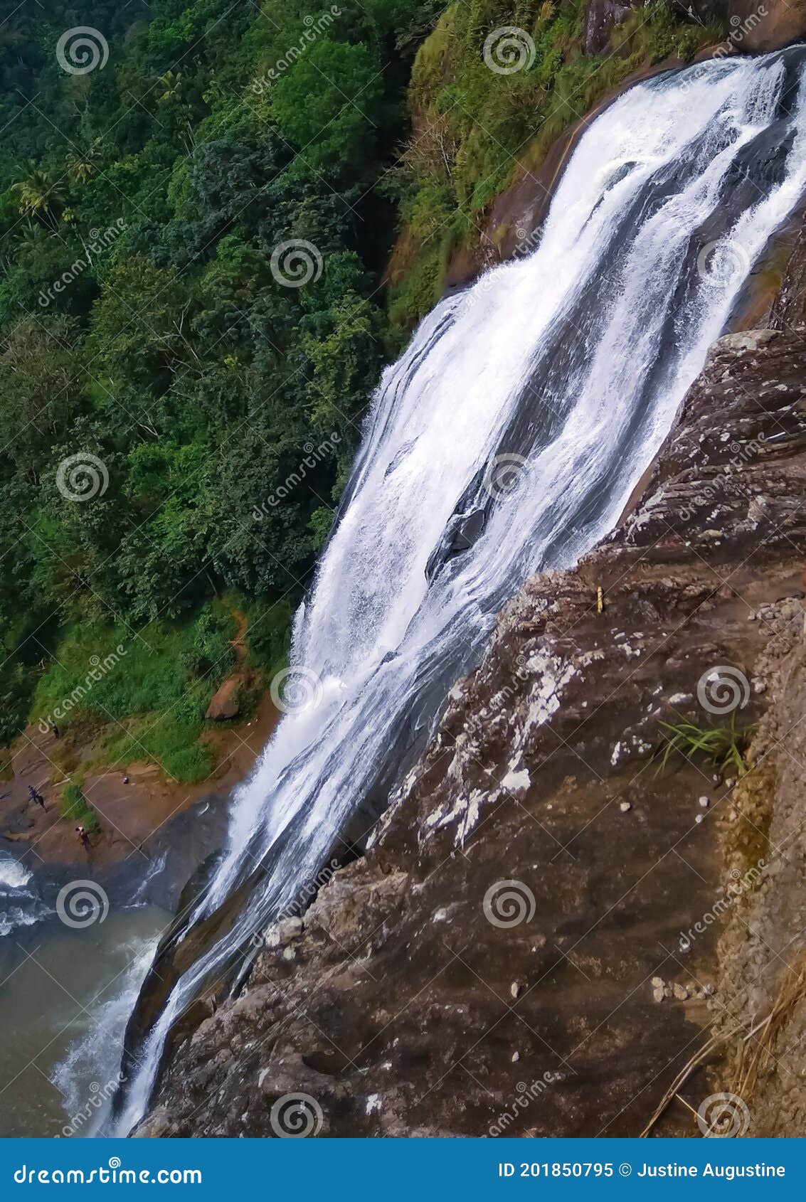 Top of the Waterfall in Idukki Stock Image - Image of scenery, scene ...