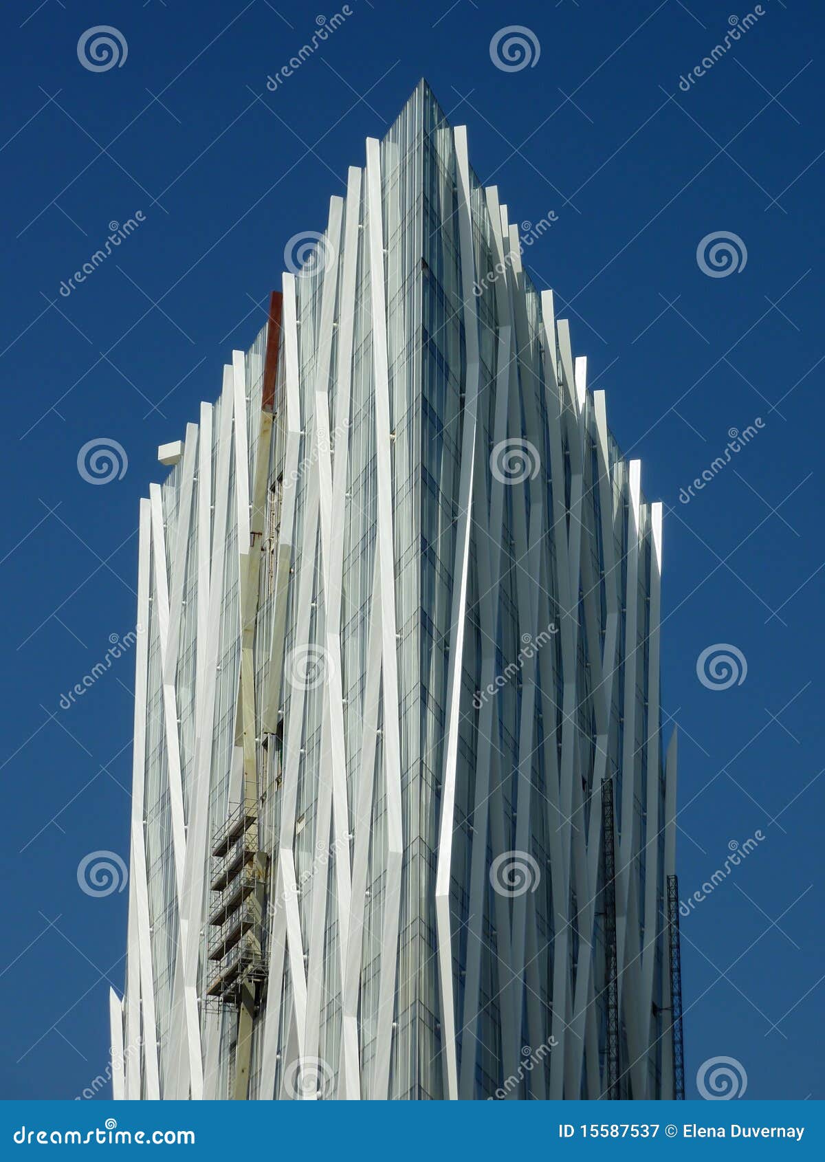 Top of a white skyscraper stock image. Image of facade - 15587537