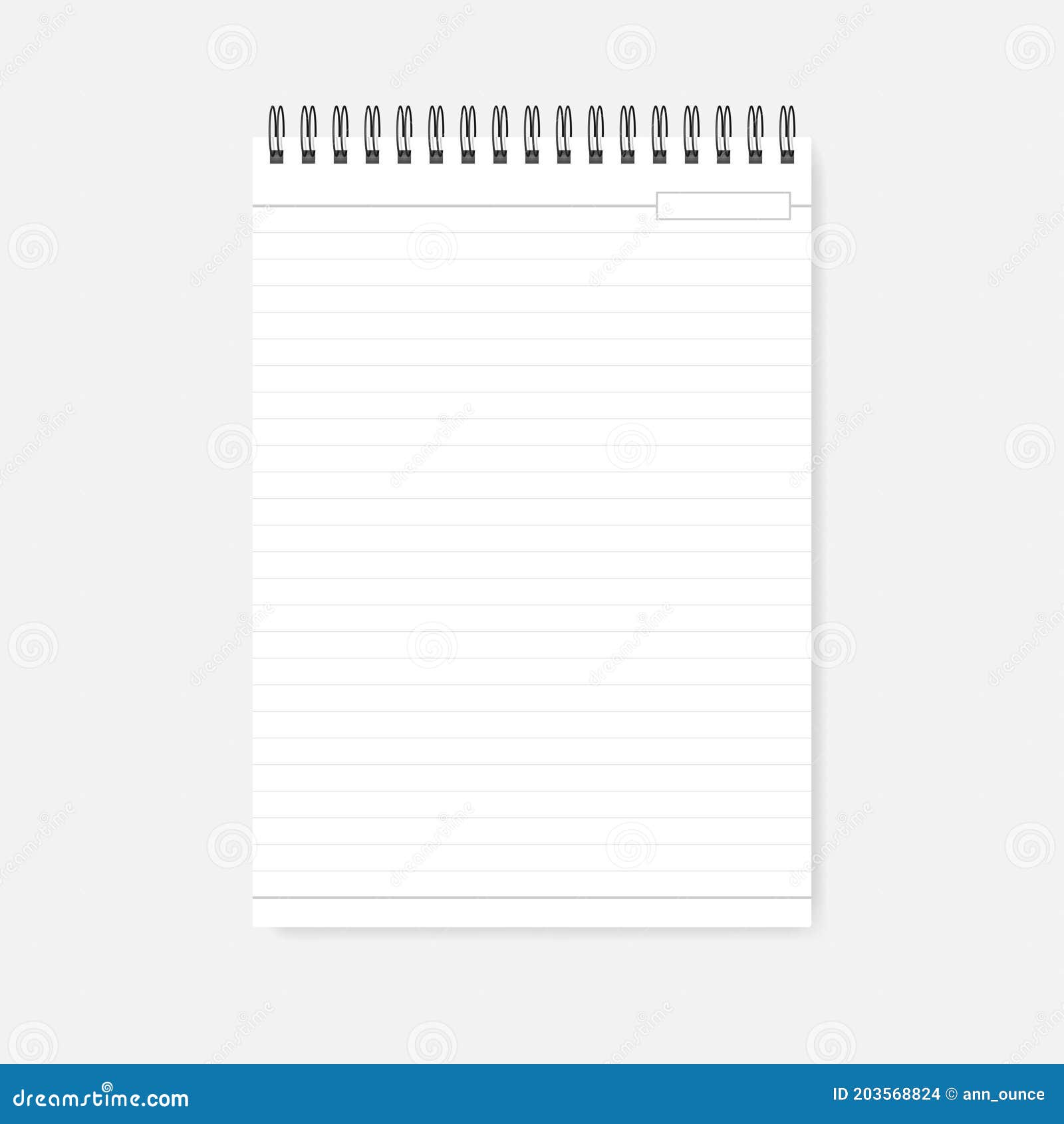 Top Wire Spiral Lined A4 Notebook with Empty Date Header Mock-up Stock ...