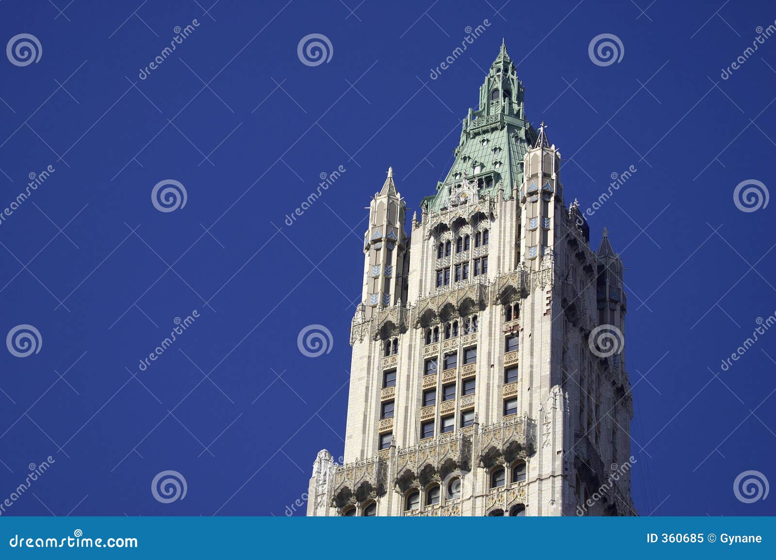 Top of the Woolworth Building Stock Image - Image of lower, blue: 360685