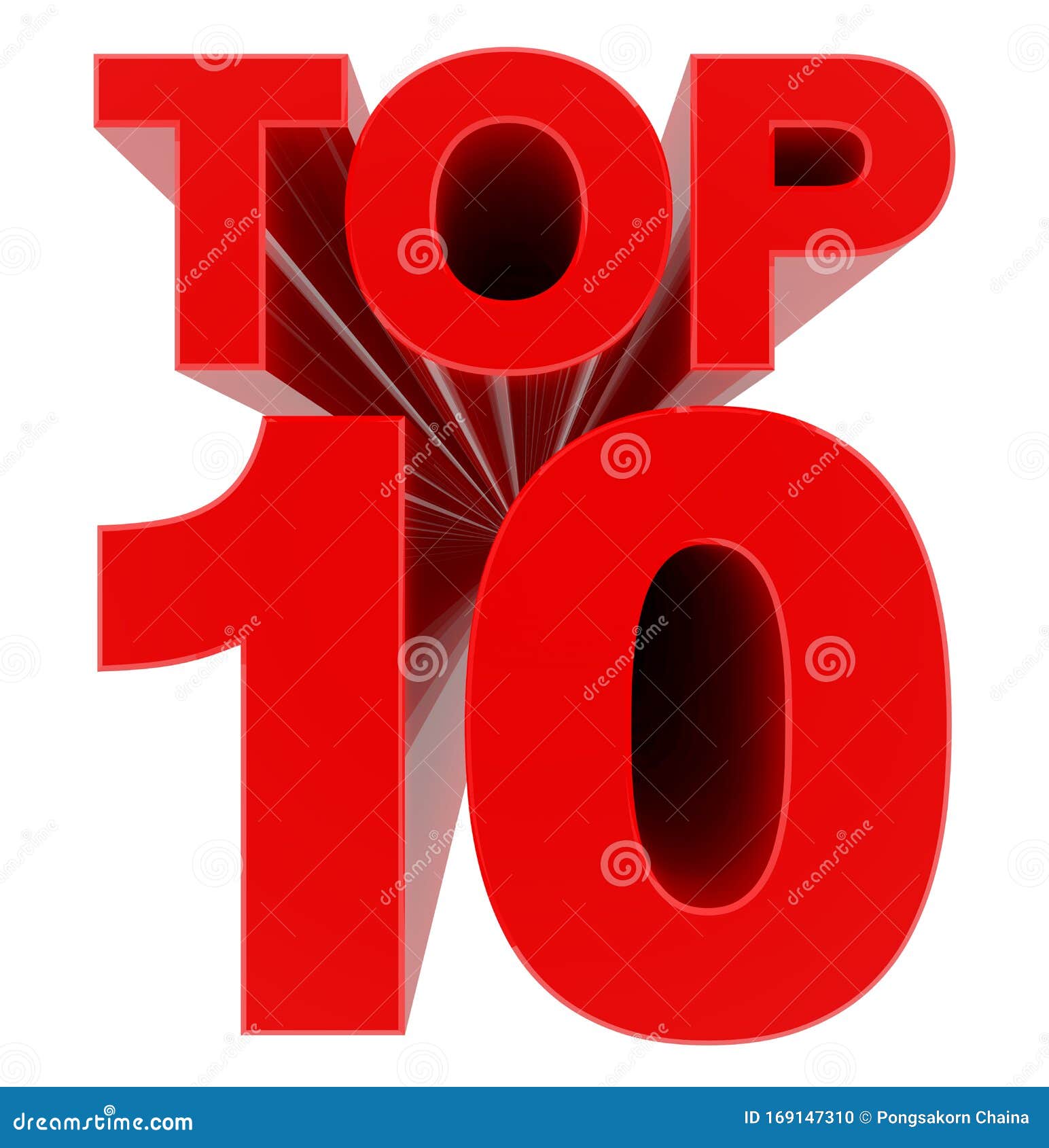 TOP 10 Woord Op Witte Achtergrond 3d Teruggeven Stock Illustratie ...